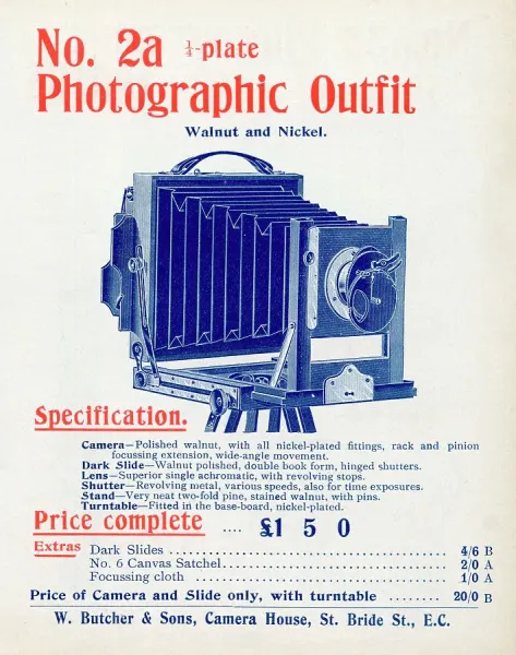 No 2A Quarter Plate Photographic Camera Outfit Date: 1902