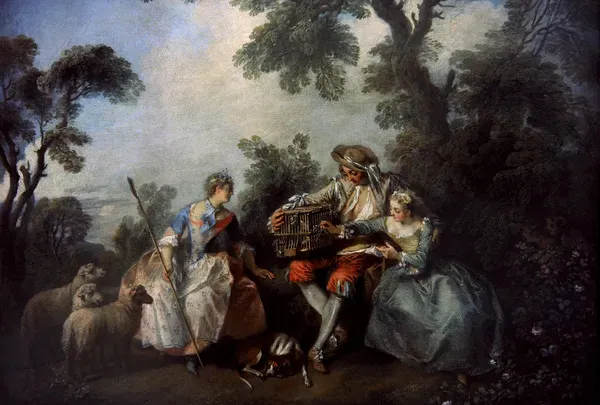 The Bird Cage, ca. 1735, by Nicolas Lancret (1690-1743)