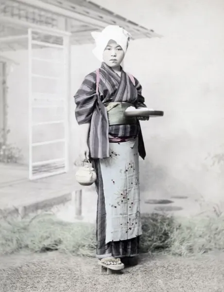 c. 1890s Jaapan tea house serving girl waitress Our beautiful Wall Art ...