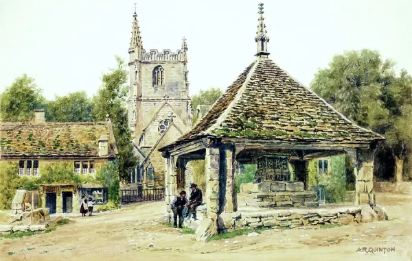 Castle Combe, Wiltshire Painted by landscape artist Alfred