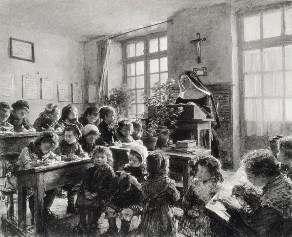 Children in a French convent school Our beautiful Wall Art and Photo ...