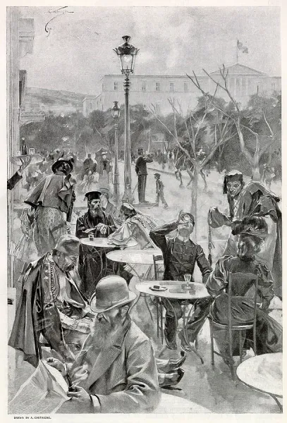 Constitution Place in Athens, Greece. Date: 1896 Our beautiful Wall Art ...