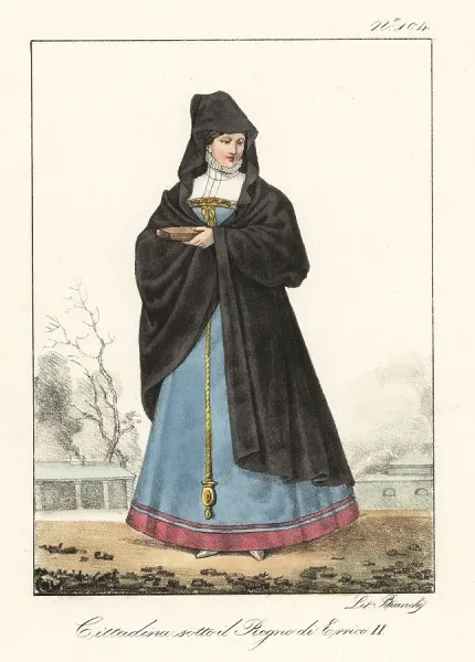 French bourgeois lady in the reign of King Henry II of