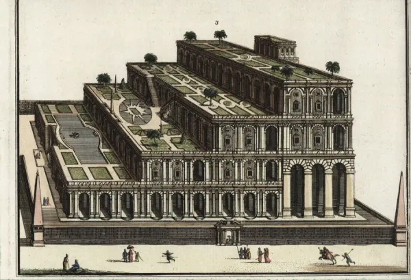 Hanging Gardens Of Babylon Drawing