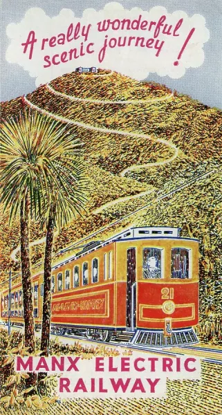 Isle of Man, Manx Electric Railway advert publicity leaflet