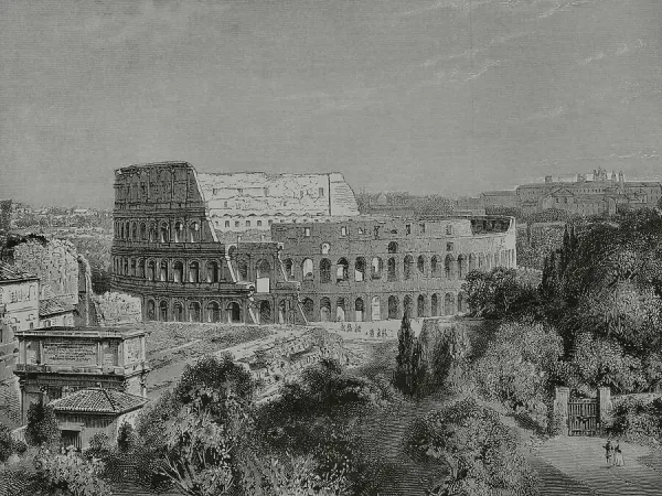 Flavian Amphitheater Roman Colosseum Drawing By