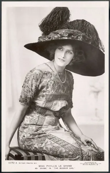 Postcard of Merry Widow Hat C. 1908 - Mary Evans Prints Online