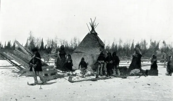 Native American camp in winter. 1908 Our beautiful Wall Art and Photo ...