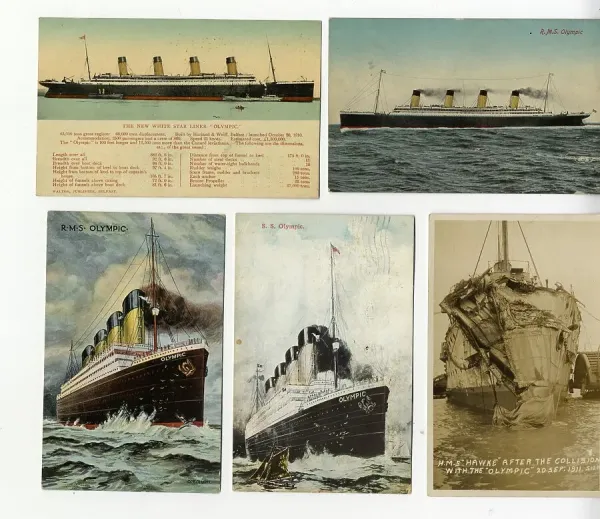 RMS Olympic five postcards. Four of the ship Our beautiful Wall Art and ...