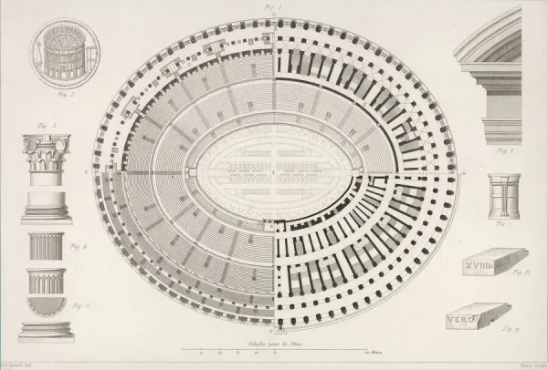 Ancient Roman Colosseum Floor Plan Sketches By Unmilan Ghosh At
