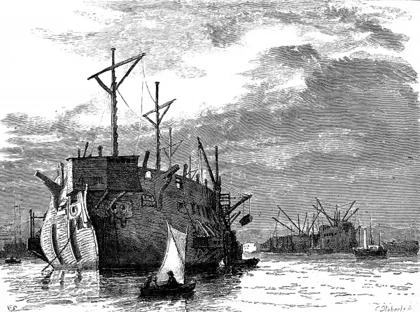 Sailing Dinghy and some Hulks, Britain, c. 1877 Our beautiful Wall Art ...
