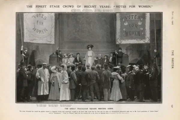 Scene from stage play, Votes for Women, 1907 Our beautiful Wall Art and ...