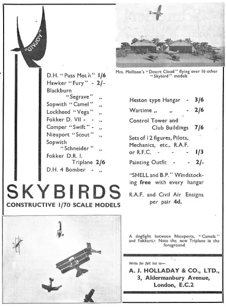 Skybirds Models A J Holladay & Co Ltd. Date: 1933 Our beautiful Wall ...