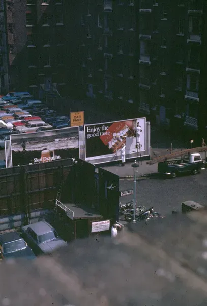 Soho, London Newport Place WC2 aerial view of car park