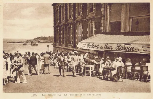 A view of the terrace outside the Bar Basque, Biarritz
