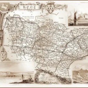 1840s Victorian Map Of The Portsmouth Area Vintage