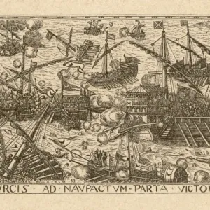 Original map of the Battle of Lepanto of October 10