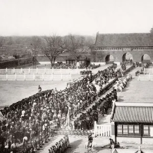 c. 1900s China Peking Beijing railway station city walls