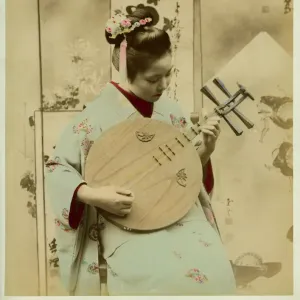 Geisha playing musical instrument Our beautiful Wall Art and Photo ...