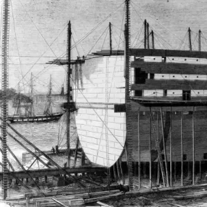 Construction of The Leviathan later Great Eastern 1855