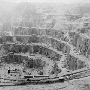 Workman with tram, Penyrorsedd Slate Quarry Our beautiful Wall Art and ...