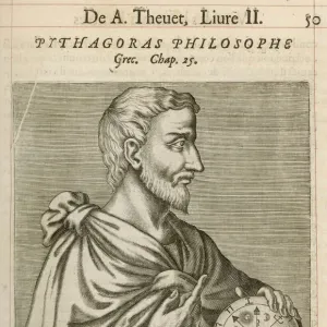 Pythagoras of Samos (570 BC-495 BC). Engraving Our beautiful Wall Art ...